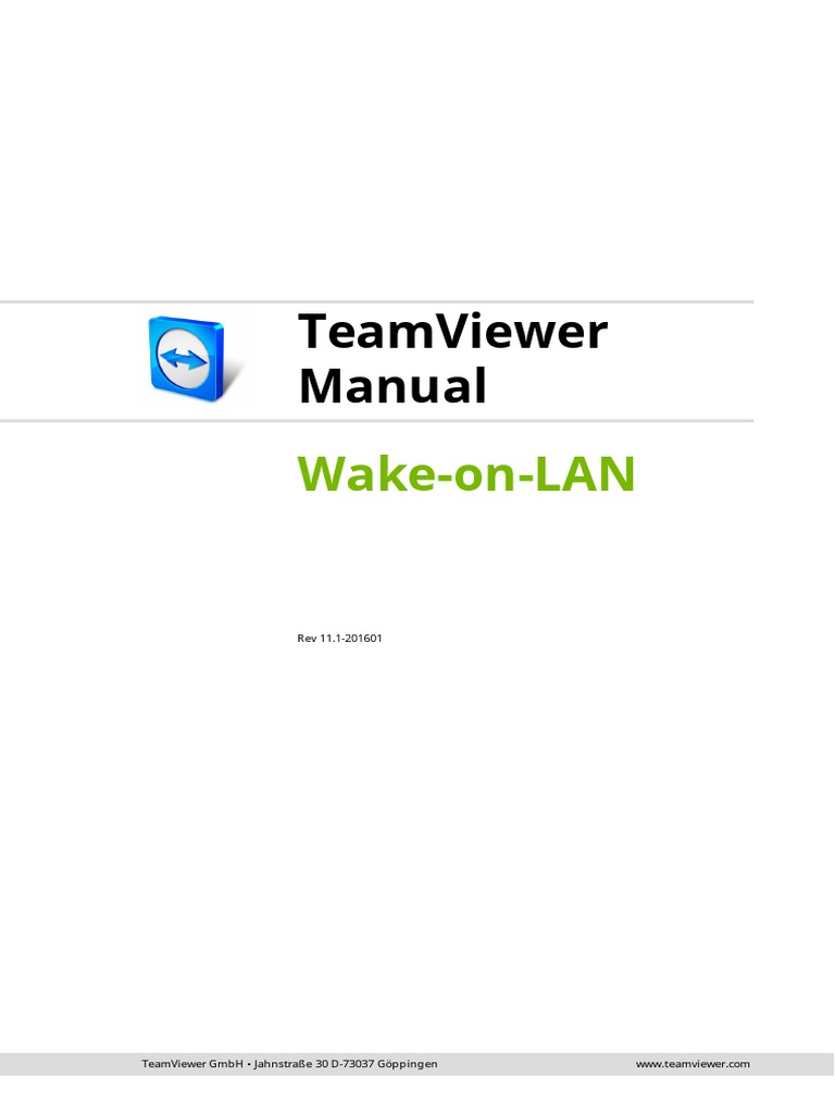 TeamViewer Manual Wake On LAN Id | PDF | Router (Computing) | Port (Computer Networking)