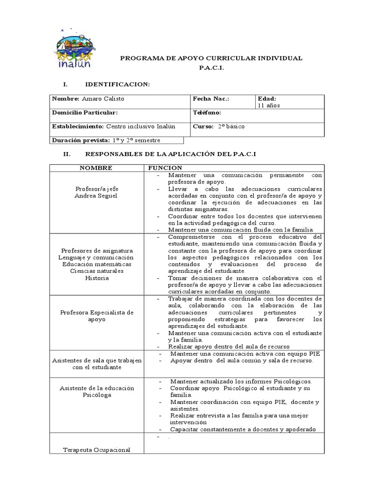 Formato Plan Individual | PDF | Maestros | Evaluación