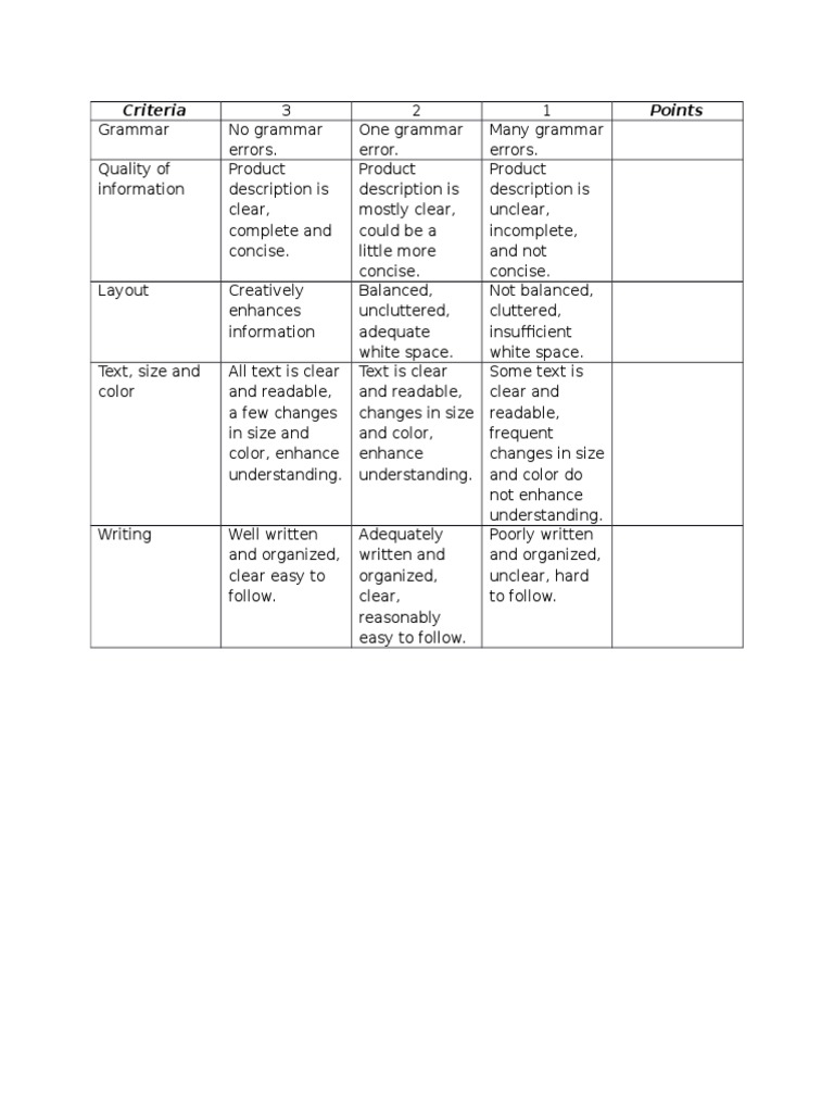 Rubrics Verbs | PDF