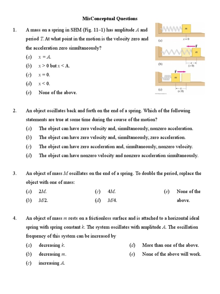 Understanding Simple Harmonic Motion through Misconceptions | PDF | Natural Philosophy | Physics