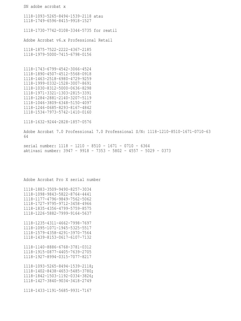 SN Adobe Acrobat X | PDF