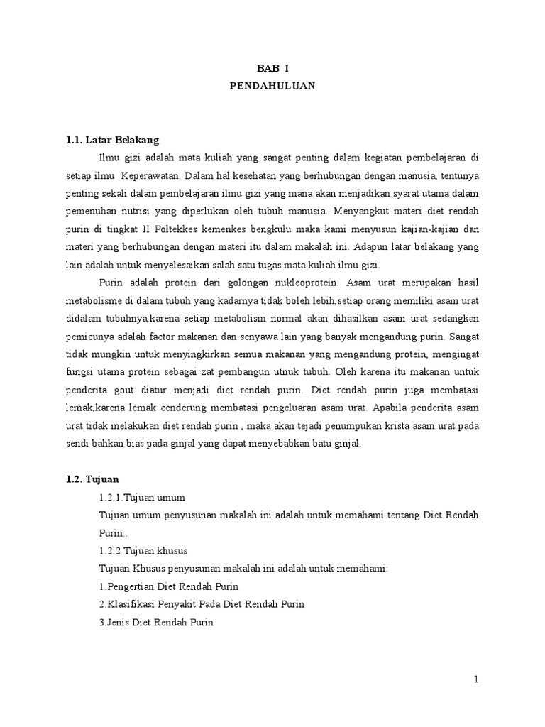 Panduan Diet Rendah Purin untuk Gout | PDF | Memasak, Makanan, & Anggur ...