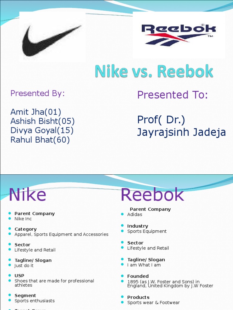Nike vs Reebok: Competitive Analysis | PDF | Nike | Adidas