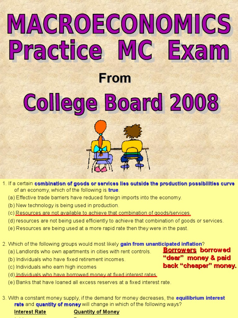 Macroecon Practice Exam | PDF | Fiscal Policy | Inflation