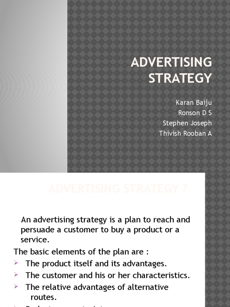 Advertising Strategy | PDF | Advertising | Target Audience