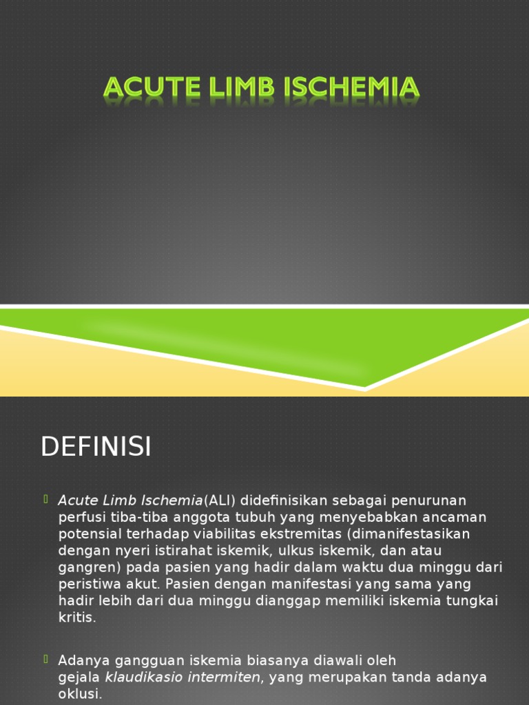 Acute Limb Ischemia | PDF