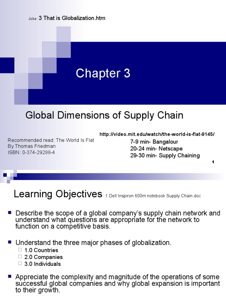 3 Global Dimensions of Supply Chain | PDF | Cargo | Logistics