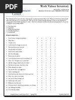 Donald Super's Work Values Inventory | PDF | Applied Psychology | Cognition