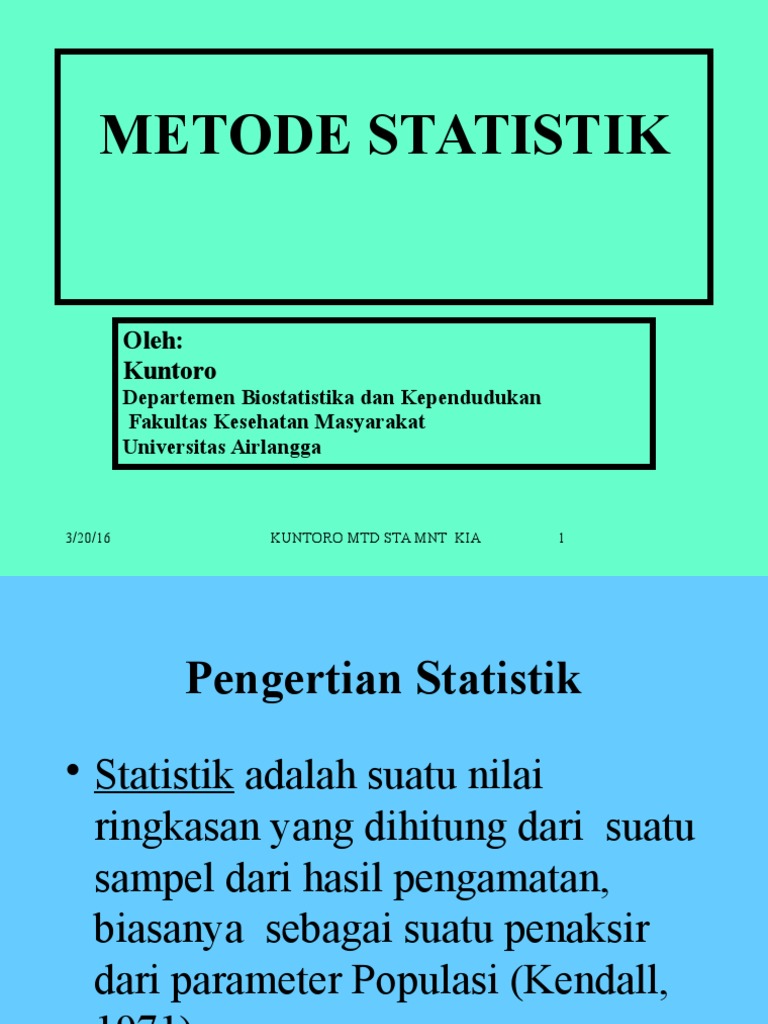 Metode Statistik 030316 | PDF | Metode & Bahan Ajar