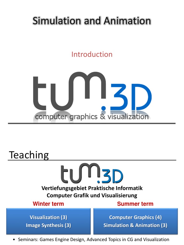 Simulation and Animation: Computer Graphics & Visualization | PDF ...