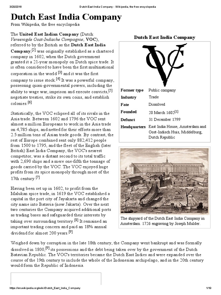Dutch East India Co. History | PDF | Unrest | Business