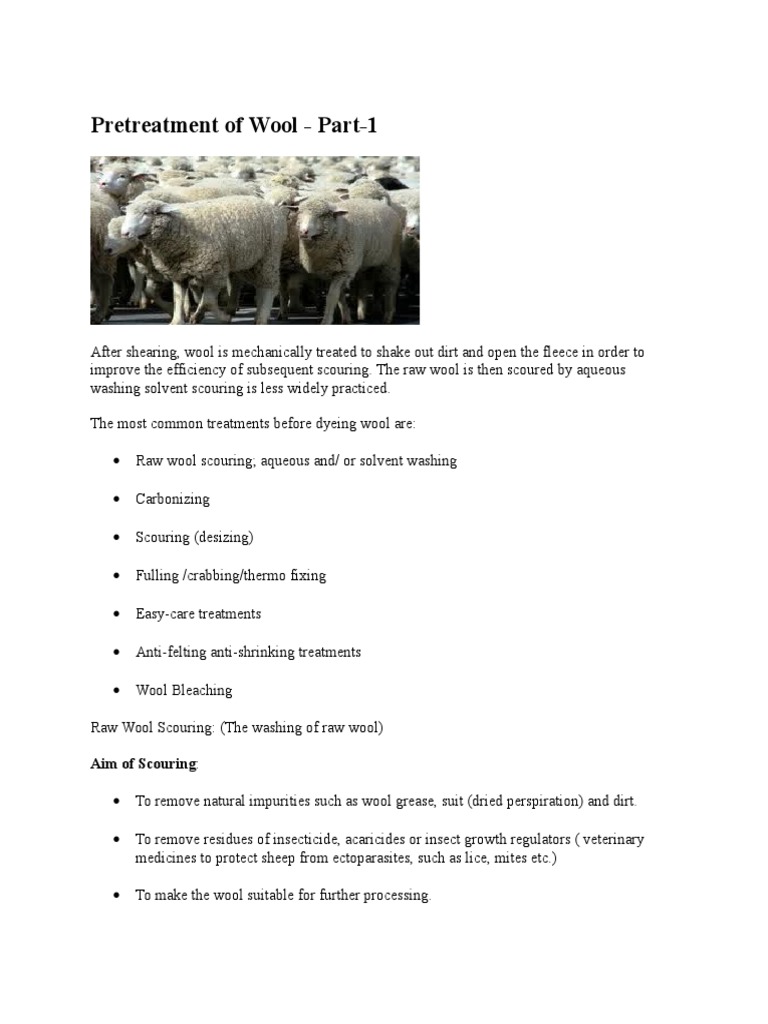 Pretreatment of Wool - Part-1 | Download Free PDF | Wool | Textiles