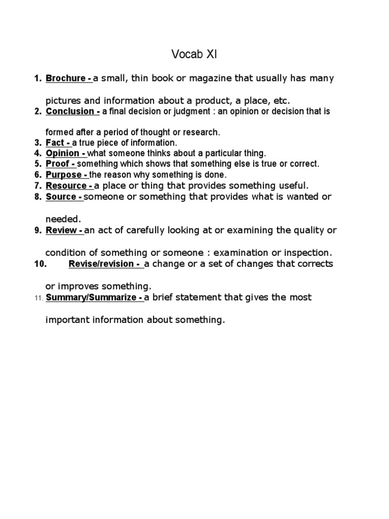 Essential Vocabulary Terms Explained | PDF