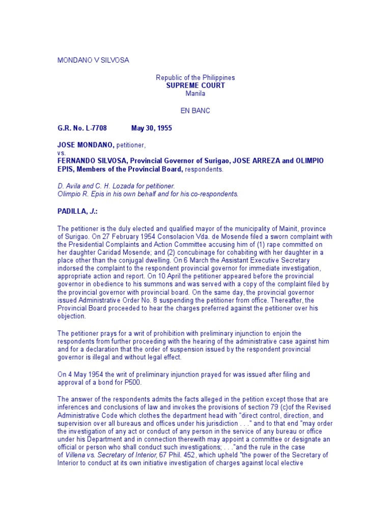Supreme Court: D. Avila and C. H. Lozada For Petitioner. Olimpio R ...