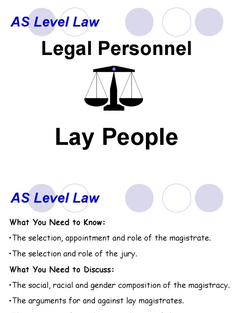 Lay People | Magistrate | Criminal Justice