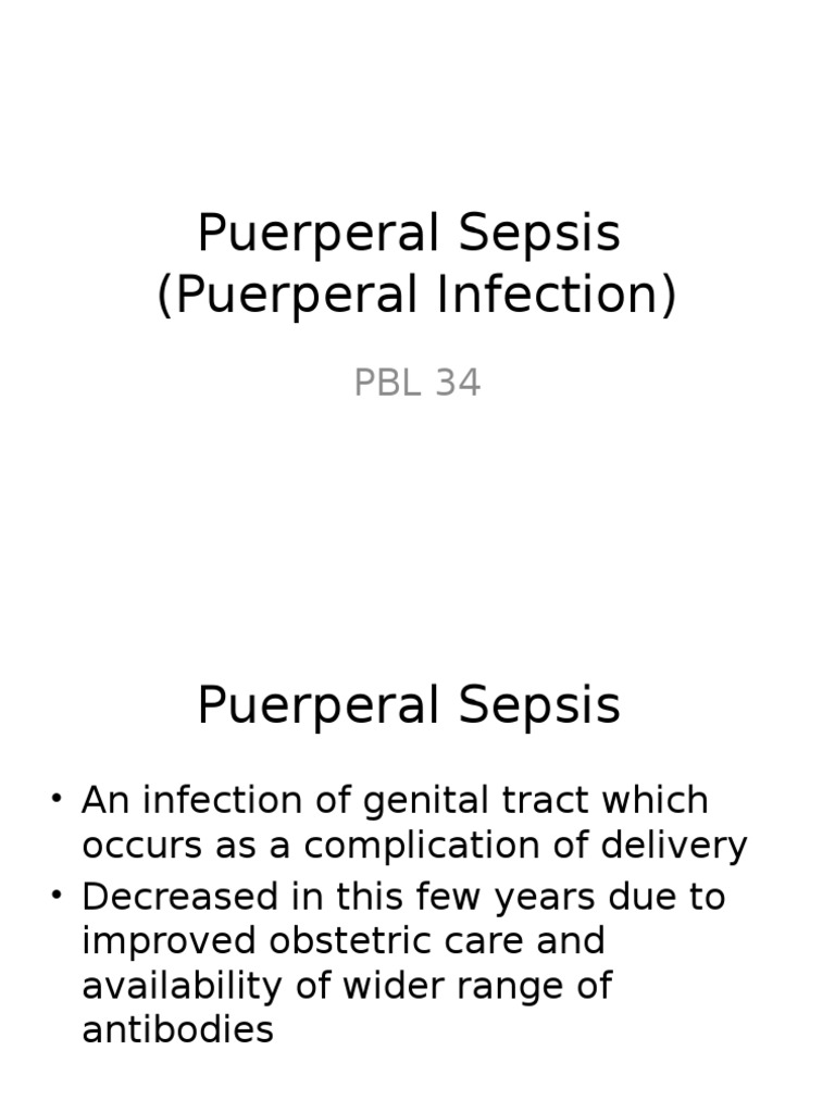 Puerperal Sepsis | PDF