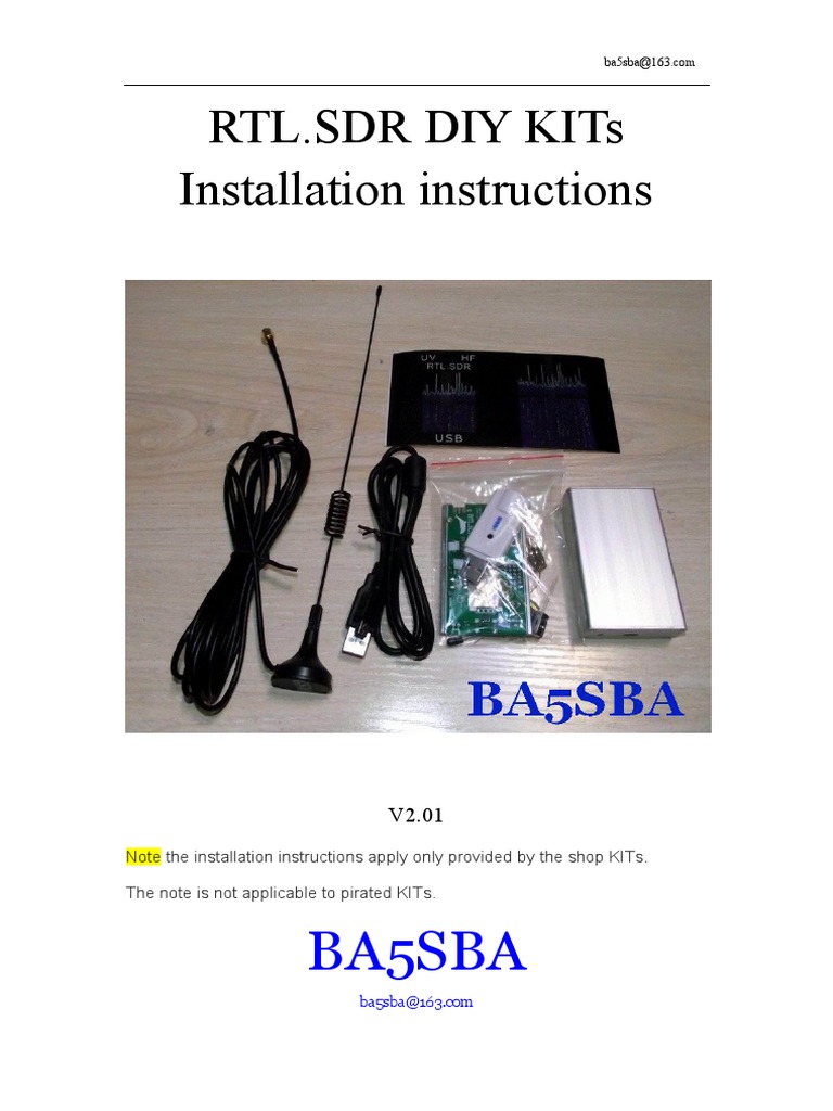 RTL-SDR DIY Kit Installation Guide | PDF | High Frequency | Antenna (Radio)