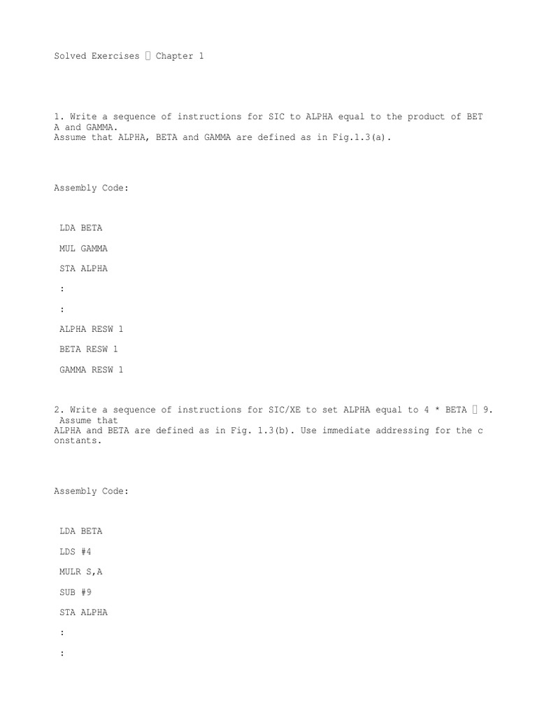 Programs in SIC | PDF | String (Computer Science) | Assembly Language