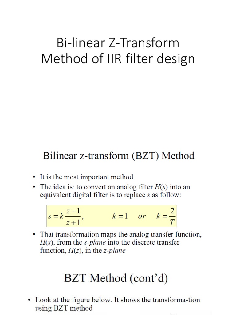 IIR Filter Design via Bilinear Transform | PDF