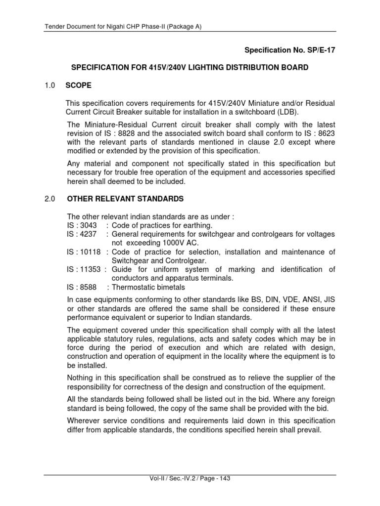 LDB Spec | PDF | Electrical Wiring | Cable