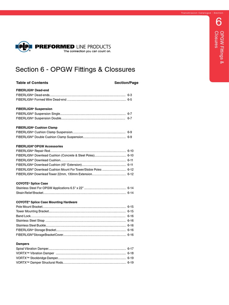 Transmission OPGW Fittings Closures | PDF | Cable | Screw