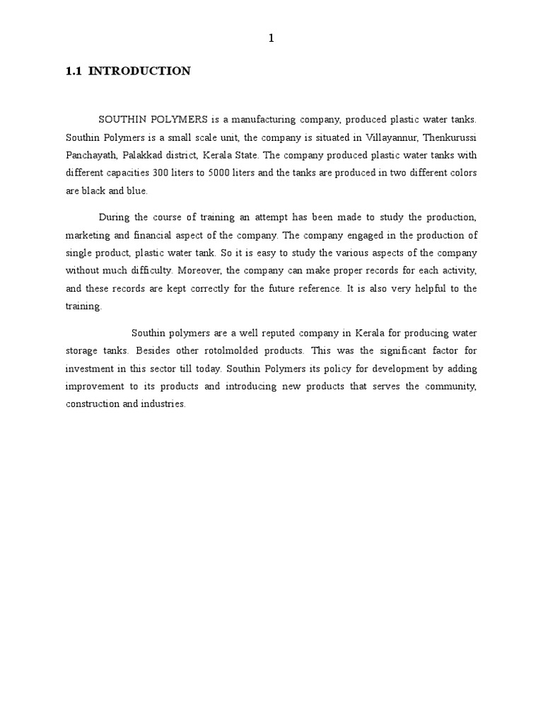 MBA Mini Project on Southin Polymers | PDF | Employment | Competition