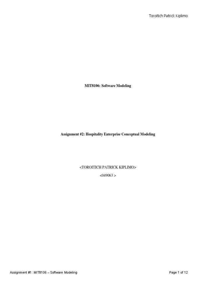 Assignment 2 Documentation-Toroitich Patrick Kiplimo | PDF | Unified Modeling Language | Point ...