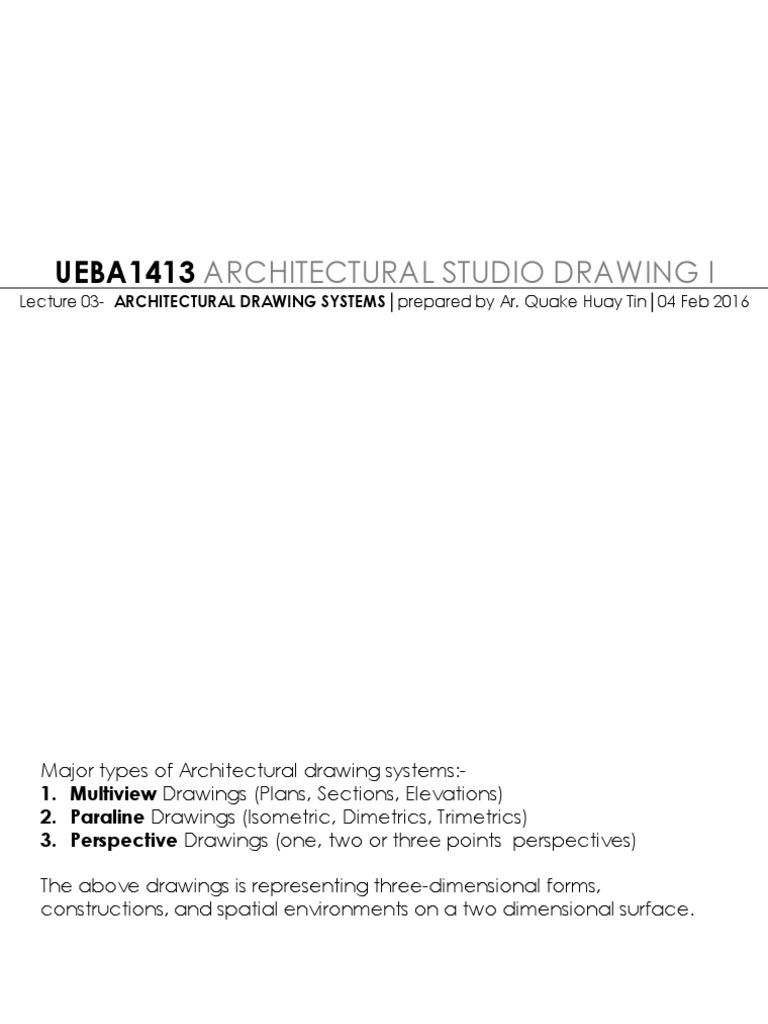 Architectural Drawing Systems Overview | PDF | Perspective (Graphical ...