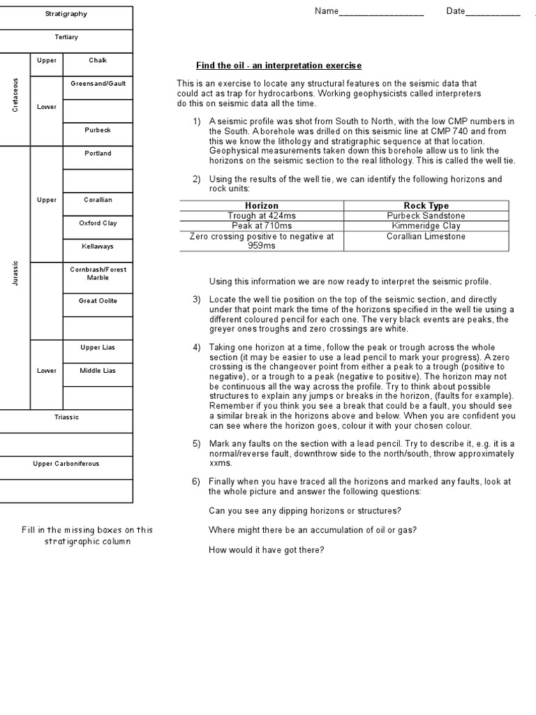 Well Log Interpretation Exercise | PDF | Fault (Geology) | Geology