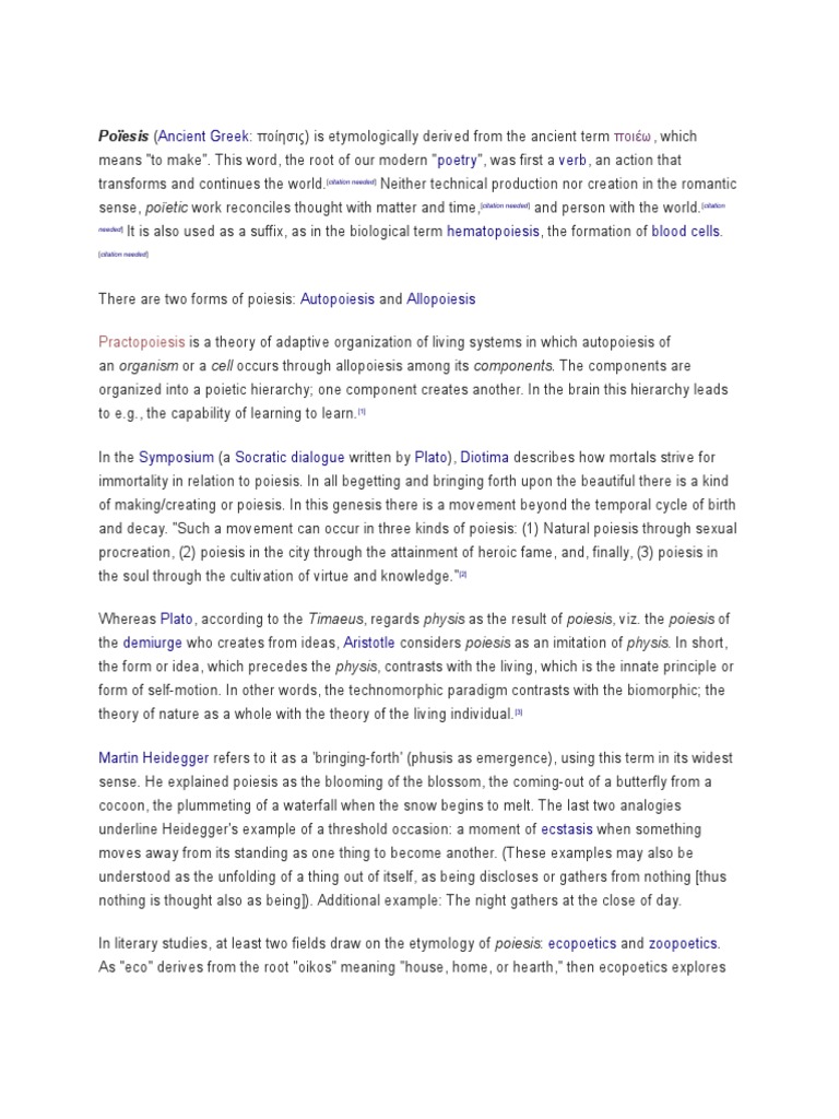 Poïesis | PDF | Plato | Ancient Greek Philosophy