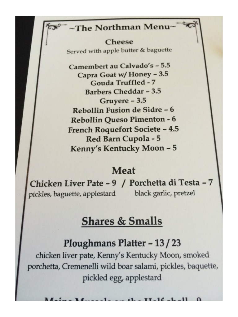 Northman Food Menu | PDF