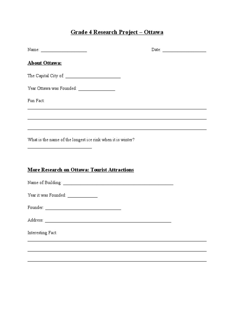Grade 4 Research Project - Ottawa | PDF | Cognition | Learning