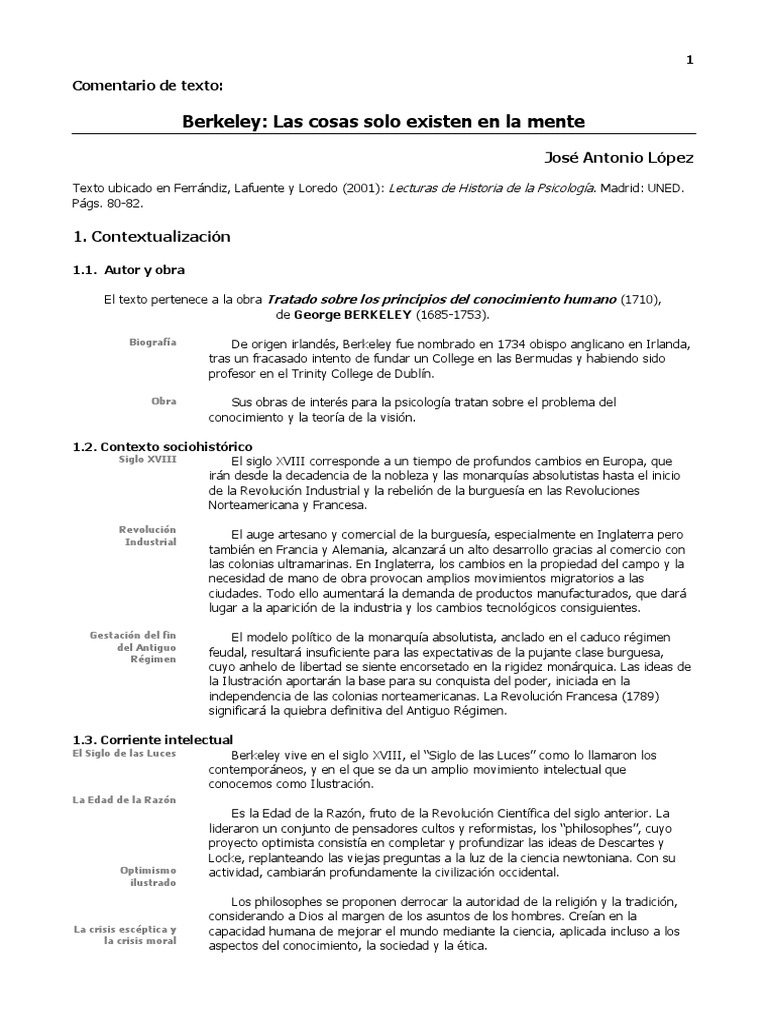 Berkeley: Solipsismo y Escepticismo | PDF | Existencia | Filosofía