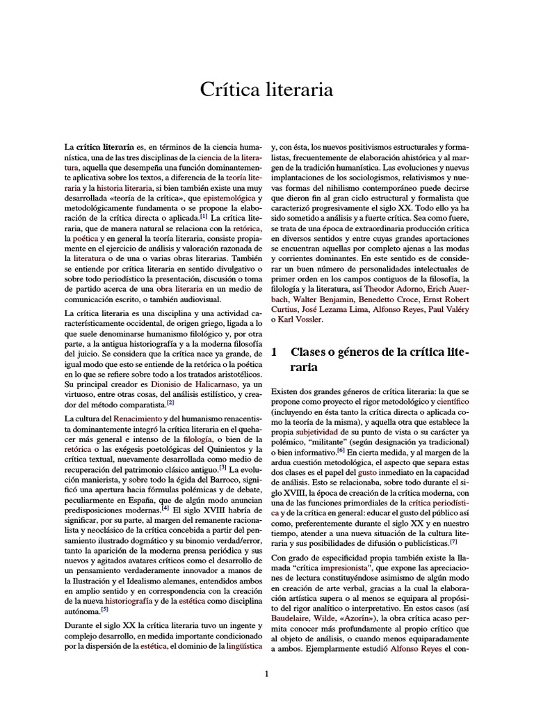 Crítica Literaria | PDF | Crítica literaria | Science