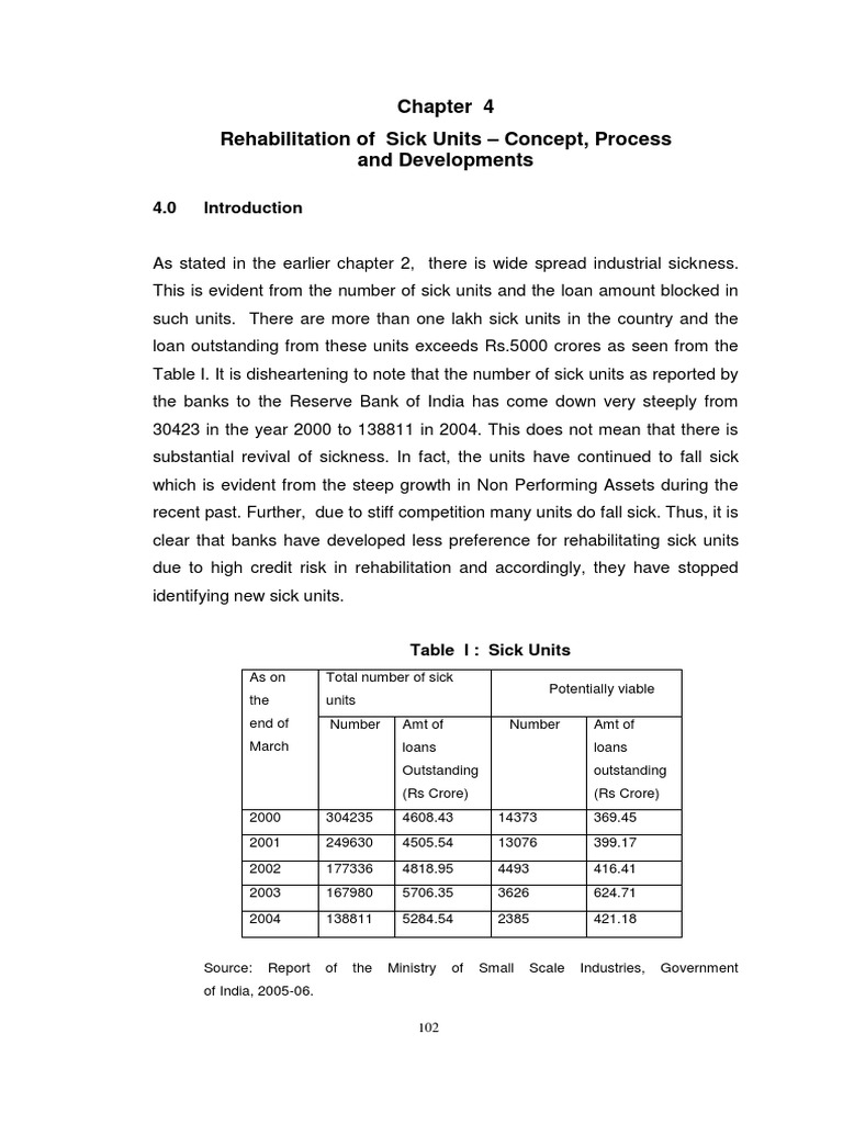 Rehabilitation of Sick Units - Concept, Process and Developments | PDF ...