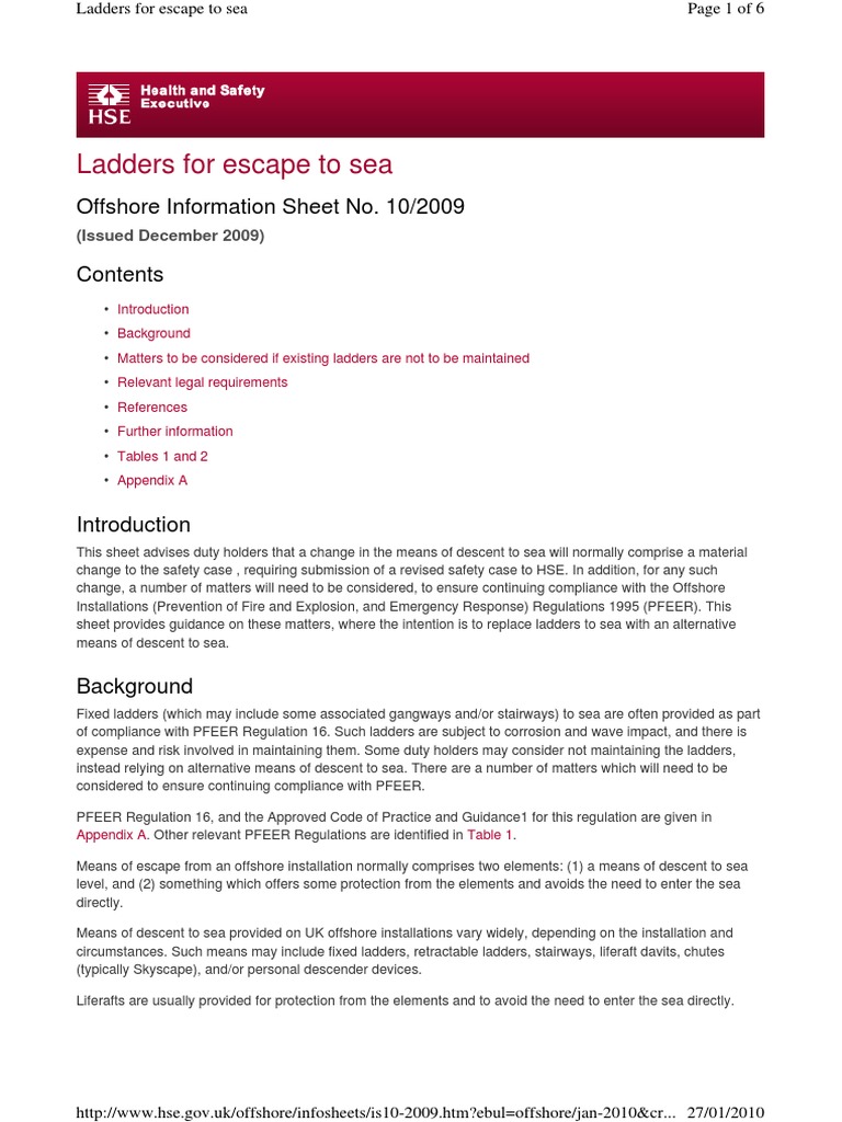 Escape To Sea Ladders | PDF | Risk | Safety