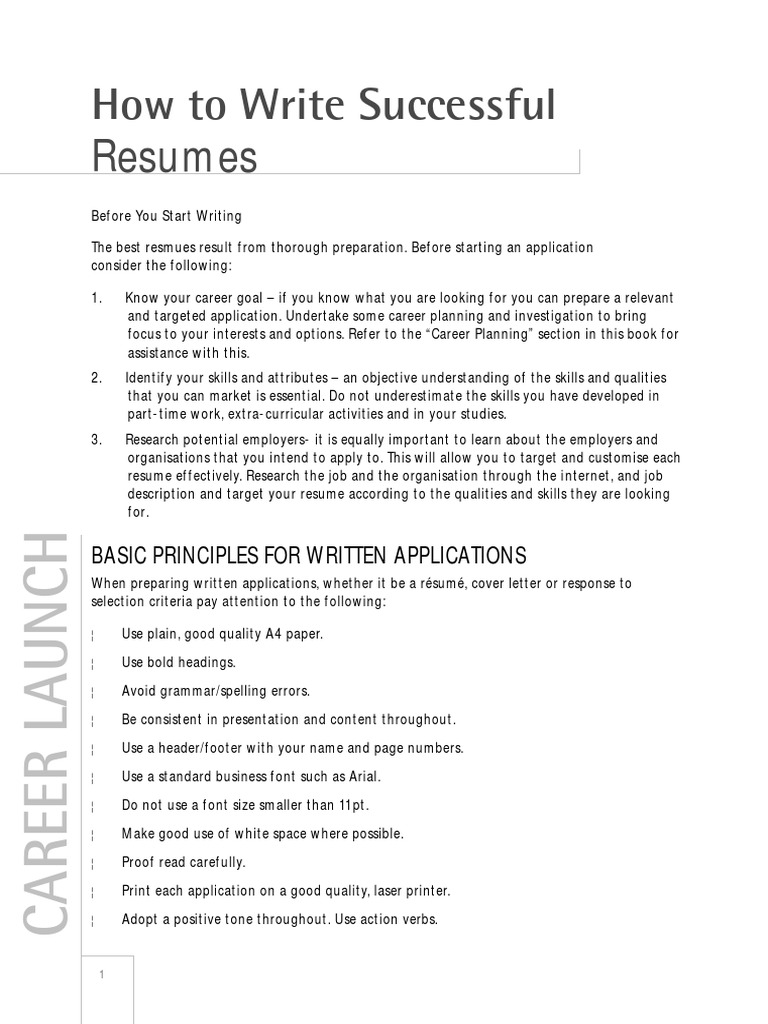 How To Write Successful Resumes | Download Free PDF | Résumé ...
