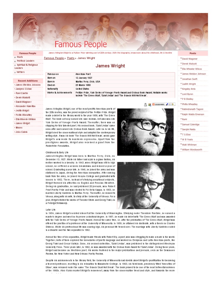 Biography 2 Famous People Pdf Poets Poetry