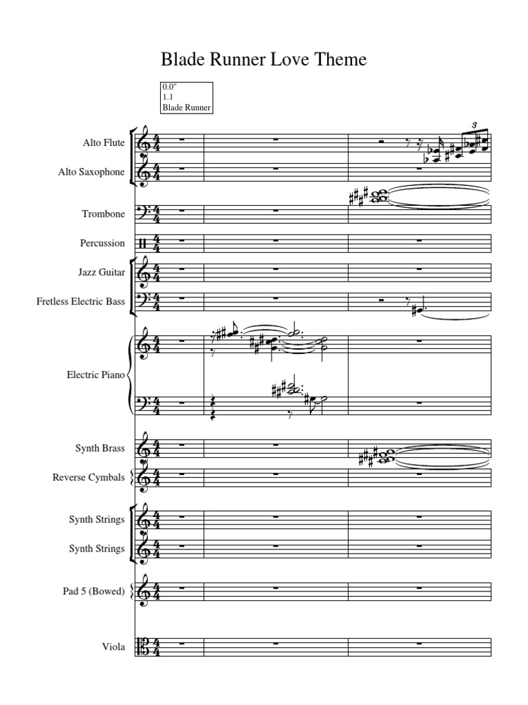 Vangelis - Blade Runner Love Theme | PDF | Saxophone | Sound