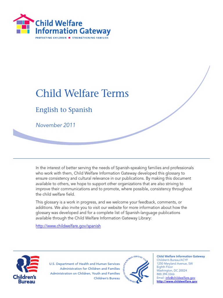 Child Welfare Terms English Spanish | PDF