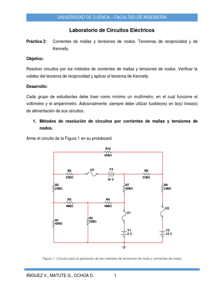 Análisis de Mallas y Nodos, Teoremas de Reciprocidad y de Kennelly | PDF | Resistencia Eléctrica ...