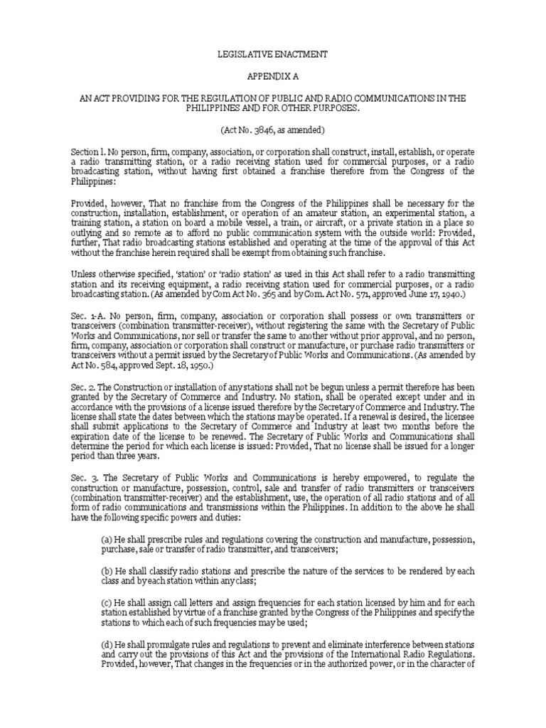 Ra 3846 | PDF | Radio | License