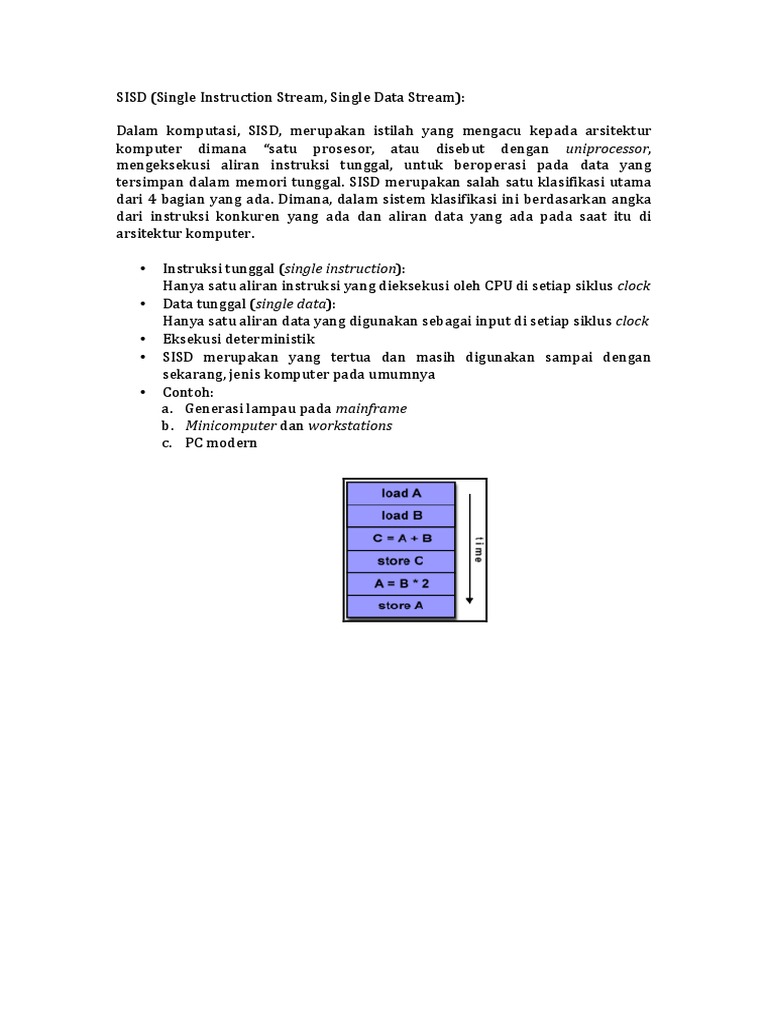 Apa Itu Sisd, Simd, Misd, Mimd? | PDF