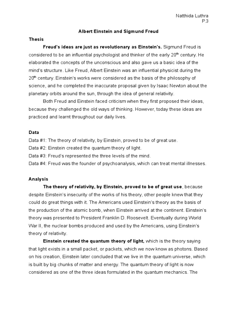 Albert Einstein and Sigmund Freud | PDF | Sigmund Freud | Unconscious Mind