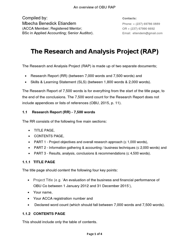 An Overview of OBU RAP PDF | PDF
