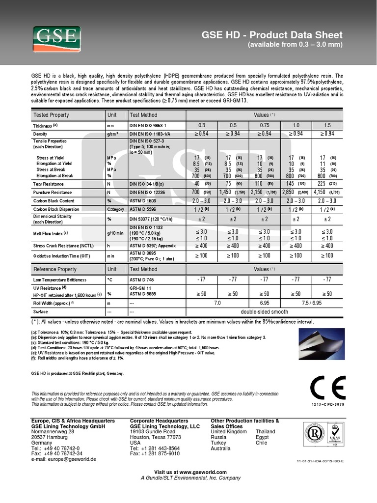 GSE Certificates | PDF | Polyethylene | Materials Science