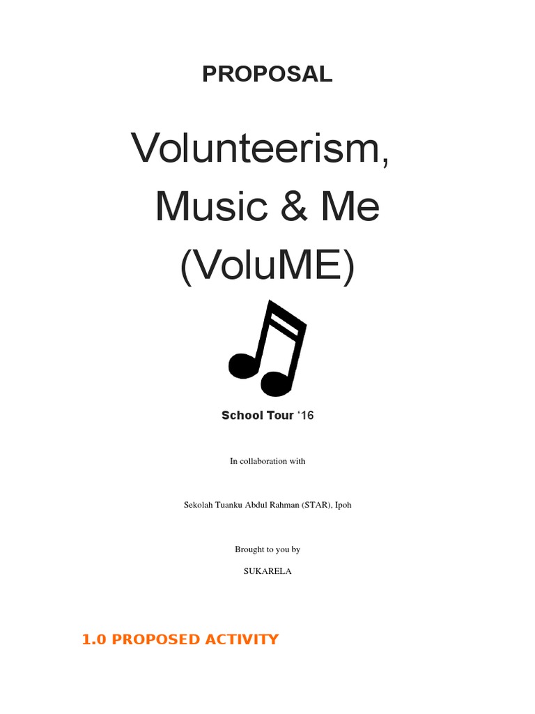 Example of A Project Proposal | PDF | Volunteering | Malaysia