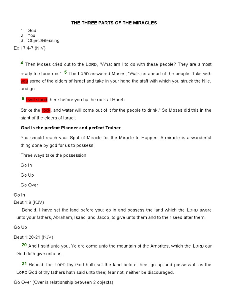 The Three Parts of Miracles | PDF | Thou | Miracle