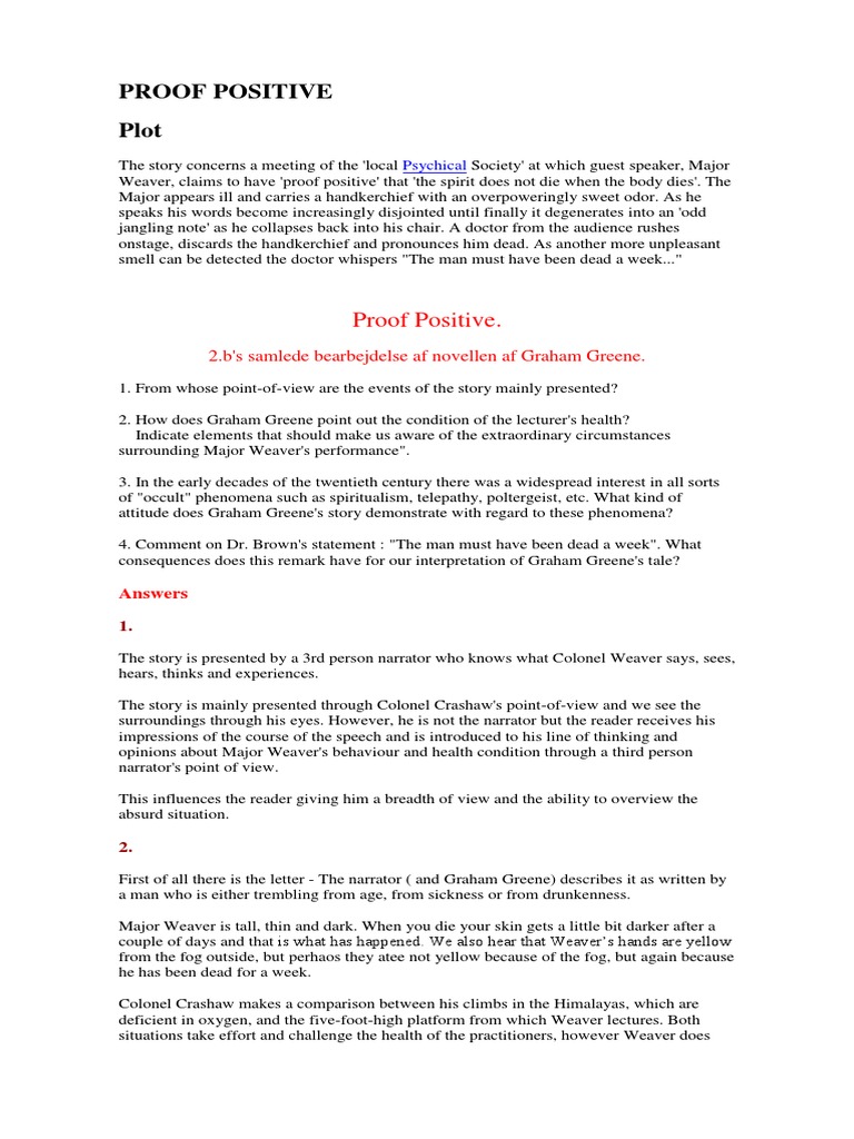 Proof Positive - Graham Greene | PDF