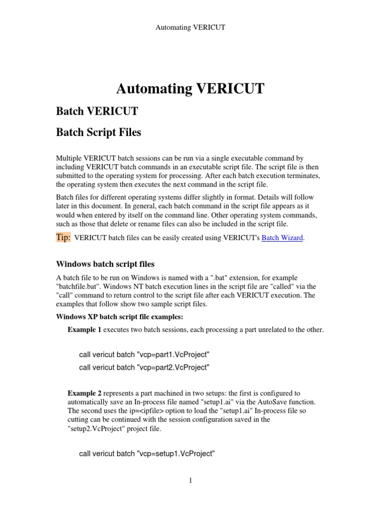 Automating Vericut | PDF | Command Line Interface | Operating System